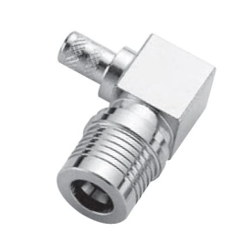 QMA Right Angle Plug For .100" OD Coax (RG174, RG188, RG316)