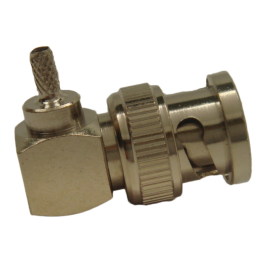 BNC Right Angle Plug For .100" OD Coax (RG174, RG188, RG316)