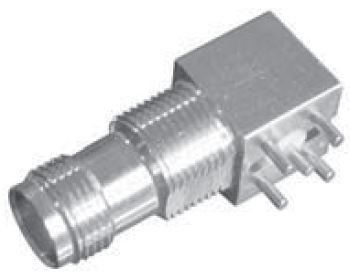 TNC Right Angle Bulkhead Jack For PCB Through Hole